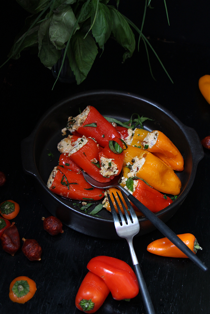 Mini-poivrons farcis chèvre frais et chorizo – Devorezmoi