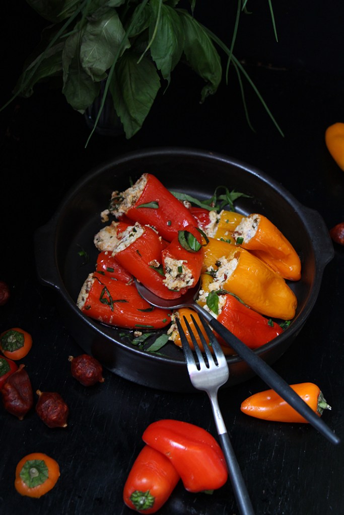 Mini-poivrons farcis chèvre frais et chorizo – Devorezmoi